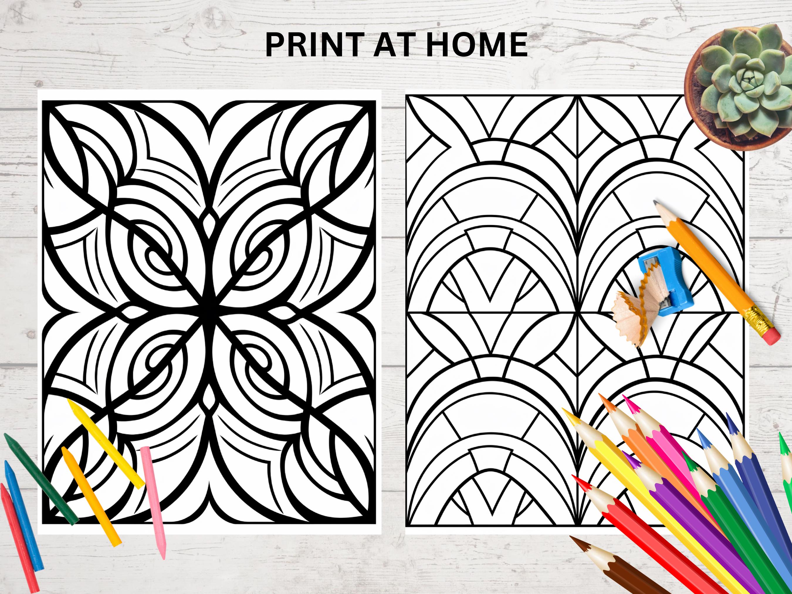 Geometric Pattern Coloring Pages for Relaxation (instant Download ...
