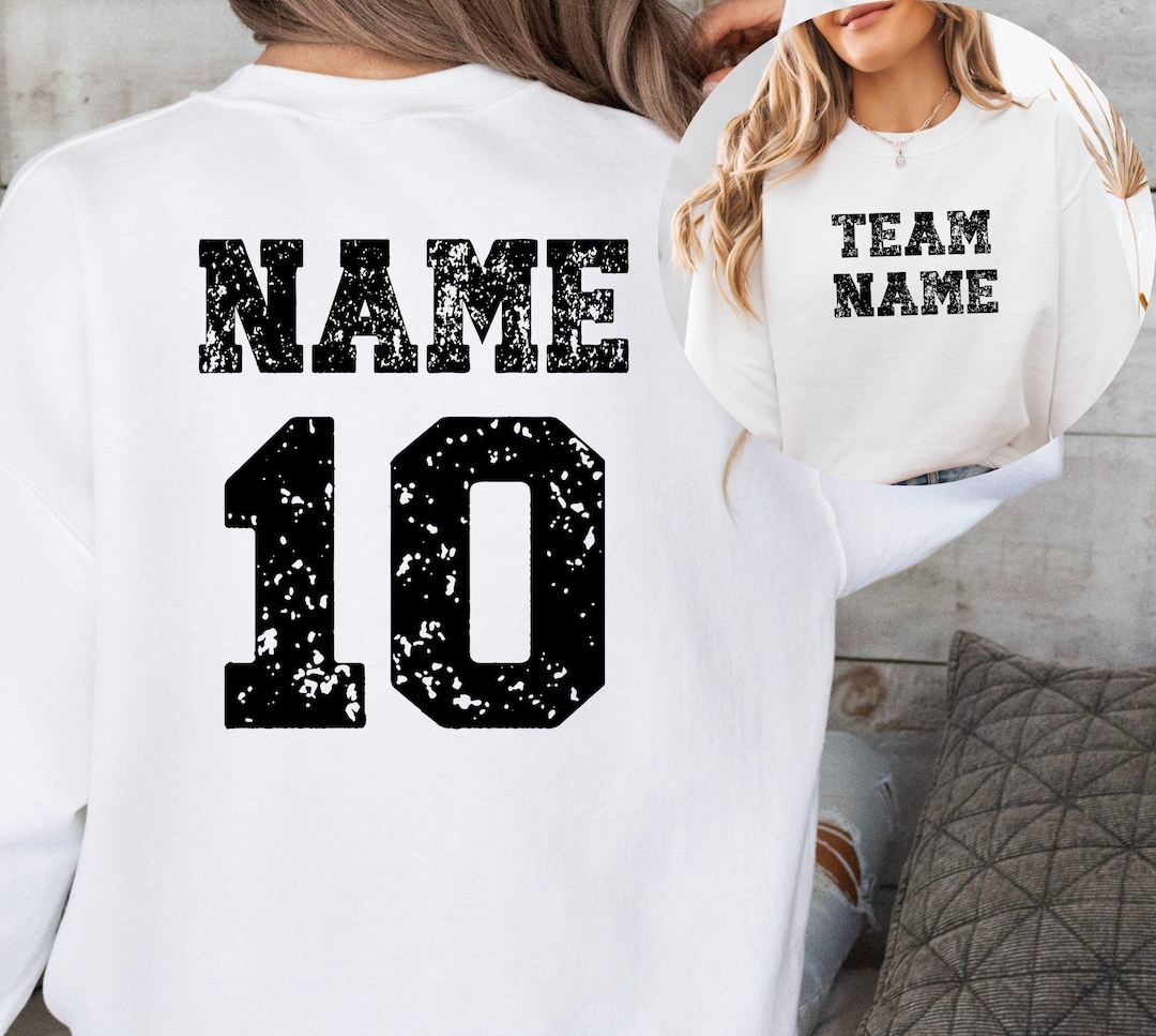 Custom Team Name Jersey Sweatshirt: Personalized Sports Fan Apparel - Etsy