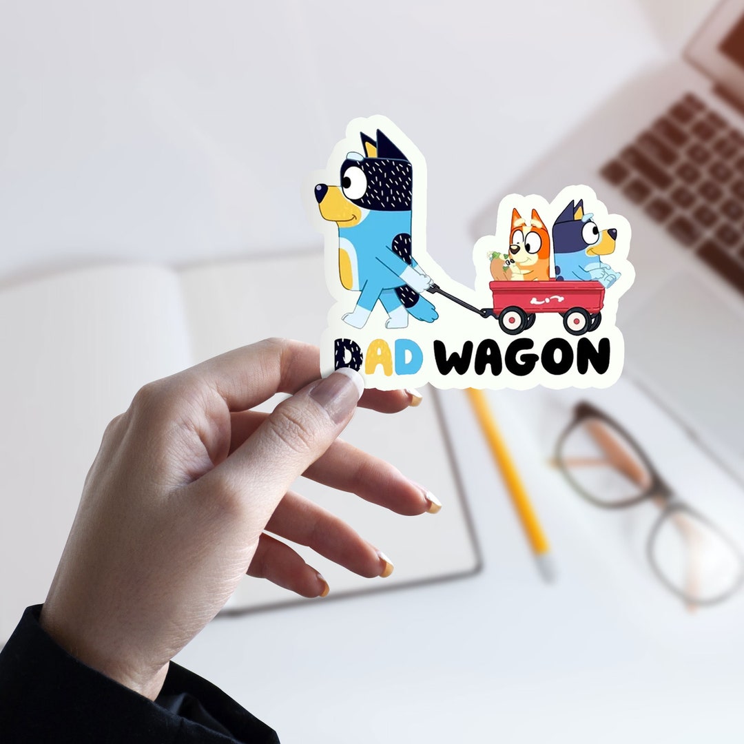 Bluey Dad Wagon Sticker / Bluey Dog Sticker / Bluey Sticker / - Etsy
