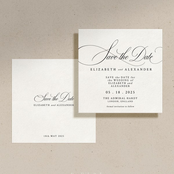 Square Save the Date - Etsy