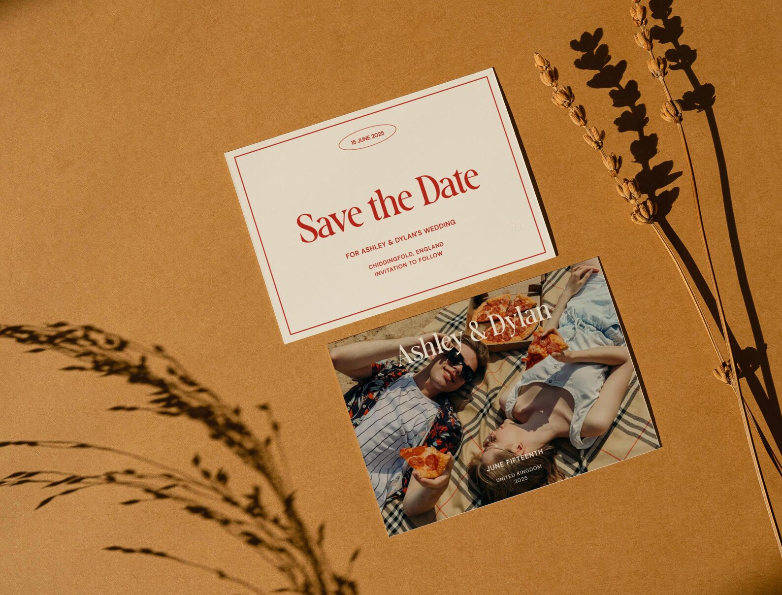 Retro Save the Date Wedding Template, Colorful Bright Modern Vintage ...