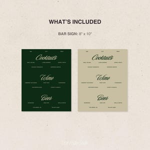 Retro Bar Menu Sign Wedding Template, Vintage Script Modern on the Day ...