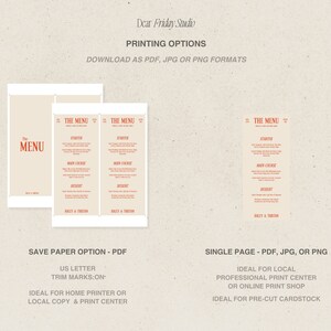 Retro Wedding Menu Template, Bold Colorful Fun Bright Vintage Inspired ...