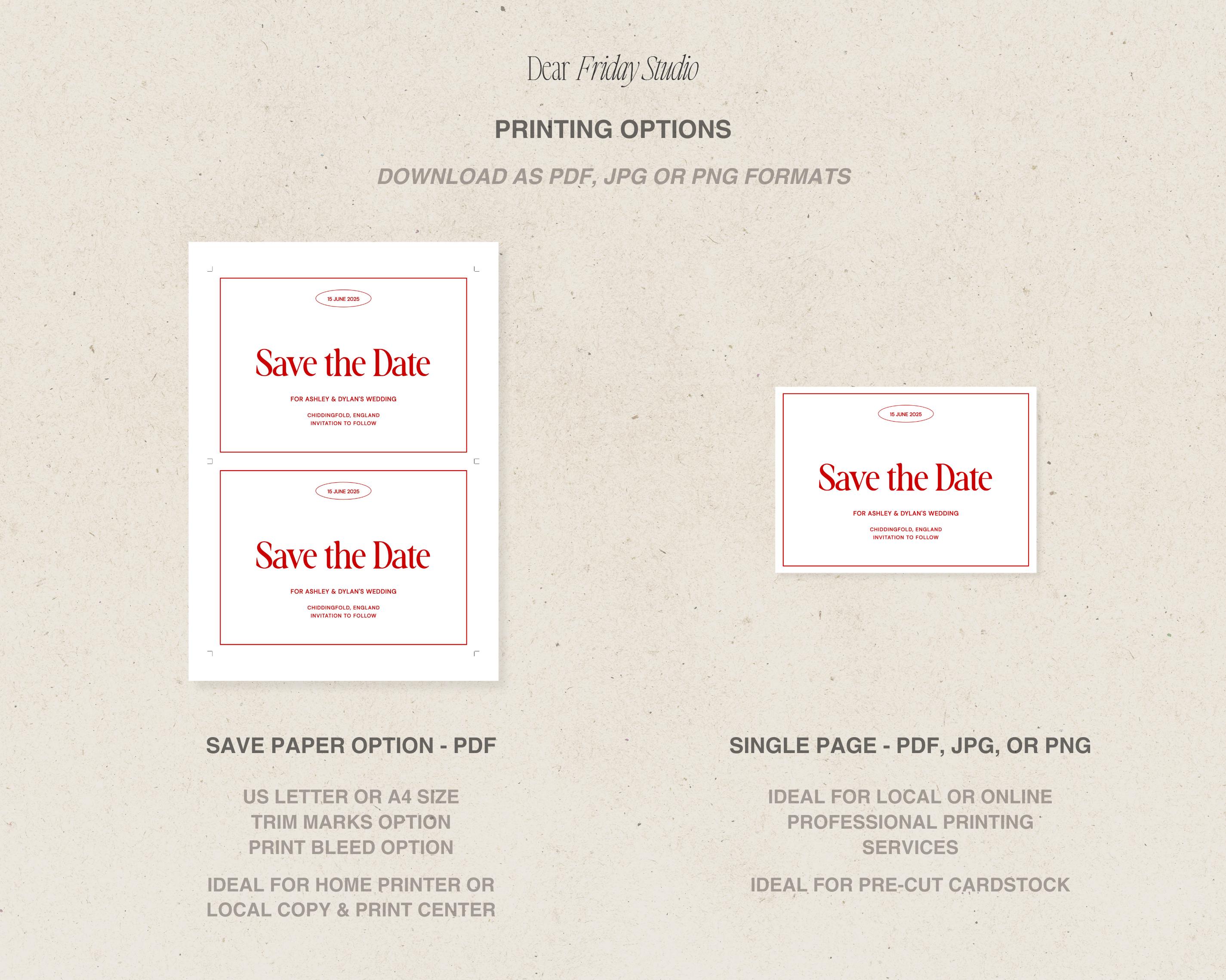 Retro Save the Date Wedding Template, Colorful Bright Modern Vintage ...