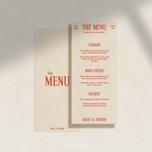 Retro Wedding Menu Template, Bold Colorful Fun Bright Vintage Inspired ...