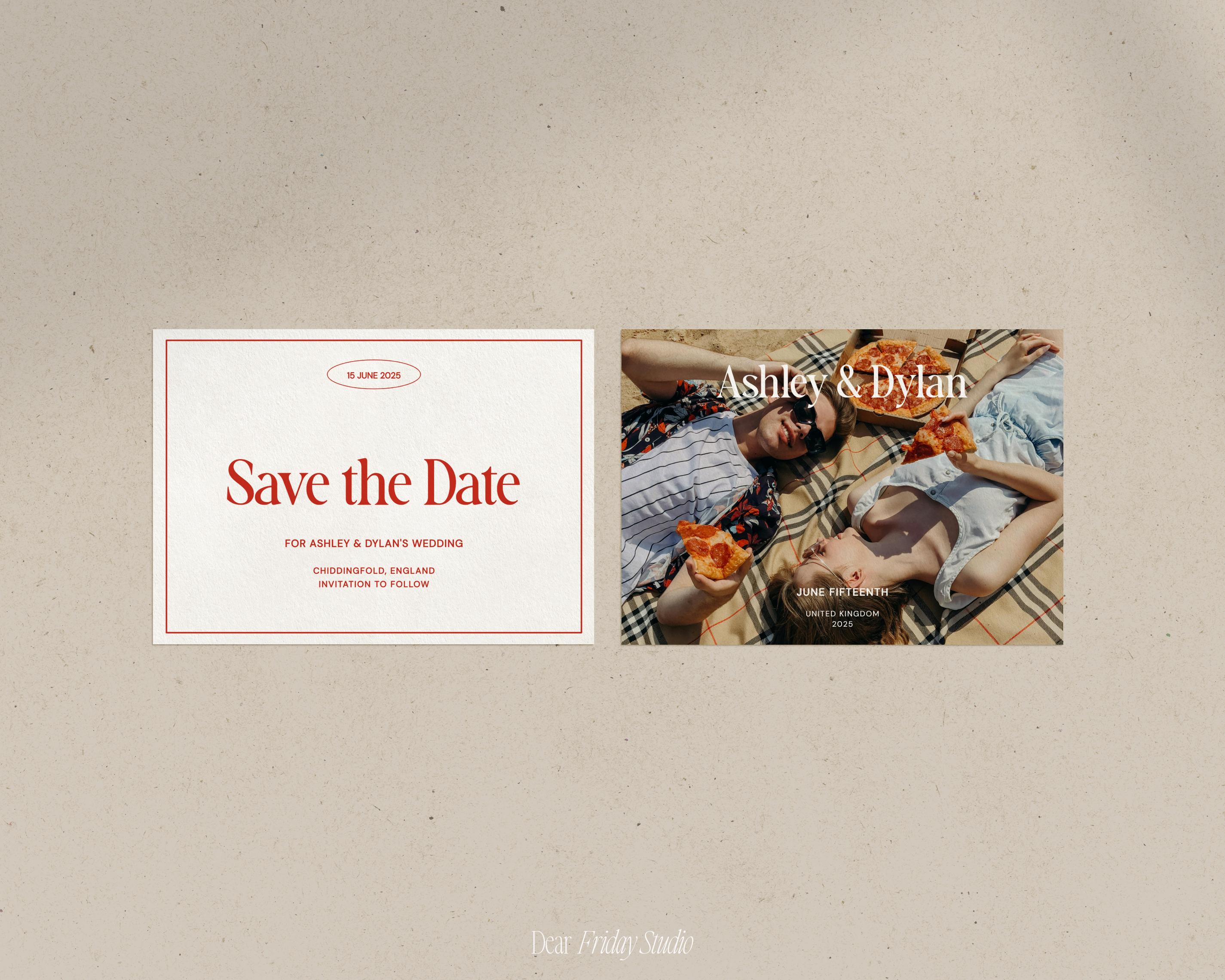 Retro Save the Date Wedding Template, Colorful Bright Modern Vintage ...