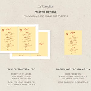 Modern Wedding Menu Template, Retro Bright Colorful Whimsical Vintage ...