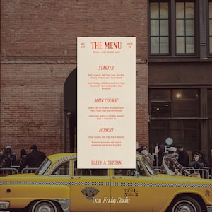 Retro Wedding Menu Template, Bold Colorful Fun Bright Vintage Inspired ...