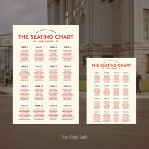 Retro Wedding Seating Chart Template Bold Colorful Wedding Sign, Fun ...