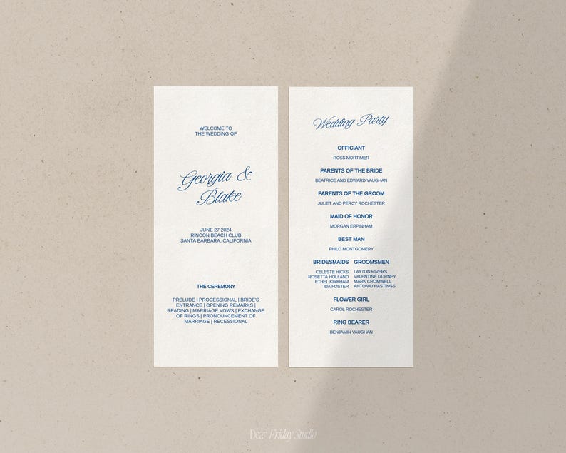 Modern Wedding Program Template, Retro Bright Colorful Whimsical Order ...