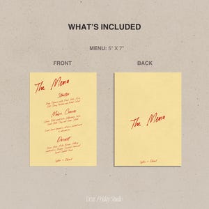 Modern Wedding Menu Template, Retro Bright Colorful Whimsical Vintage ...