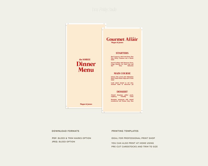 Retro Wedding Menu Template, Bright Colorful Bold Modern Vintage ...