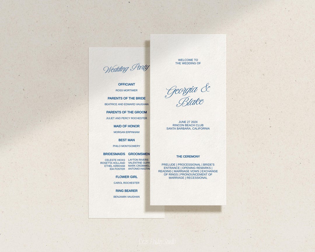 Modern Wedding Program Template, Retro Bright Colorful Whimsical Order ...