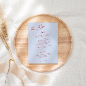 Modern Wedding Menu Template, Retro Bright Colorful Whimsical Vintage ...