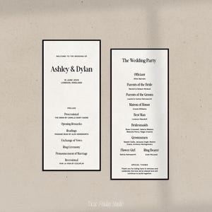 Modern Wedding Program Template, Vintage Classic Chic Stationery ...