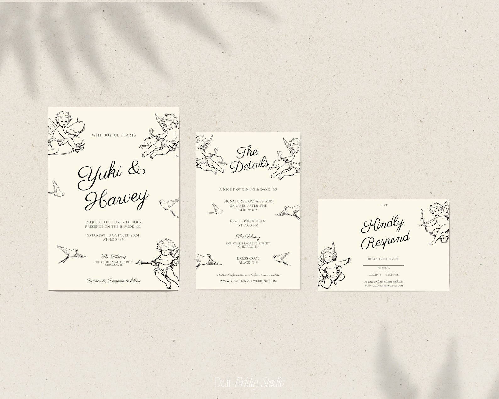 Modern Wedding Invitation Template, Editorial Wedding, Retro Whimsical ...