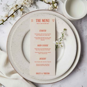 Retro Wedding Menu Template, Bold Colorful Fun Bright Vintage Inspired ...