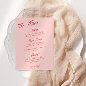 Modern Wedding Menu Template, Retro Bright Colorful Whimsical Vintage ...