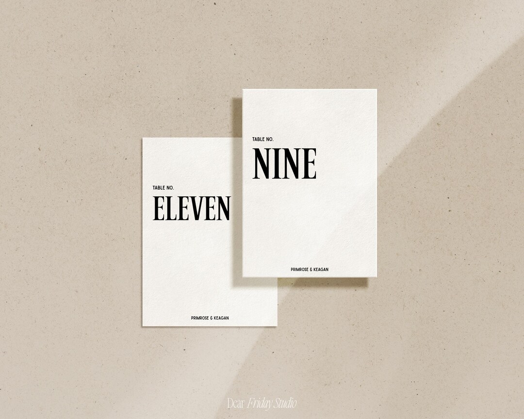 Modern Wedding Table Numbers Template, Classic Bold Editorial Vintage ...