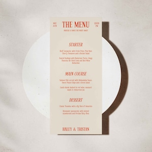 Retro Wedding Menu Template, Bold Colorful Fun Bright Vintage Inspired ...