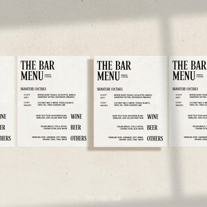 Modern Bar Menu Sign Wedding Template, Retro Bold Vintage Classic ...