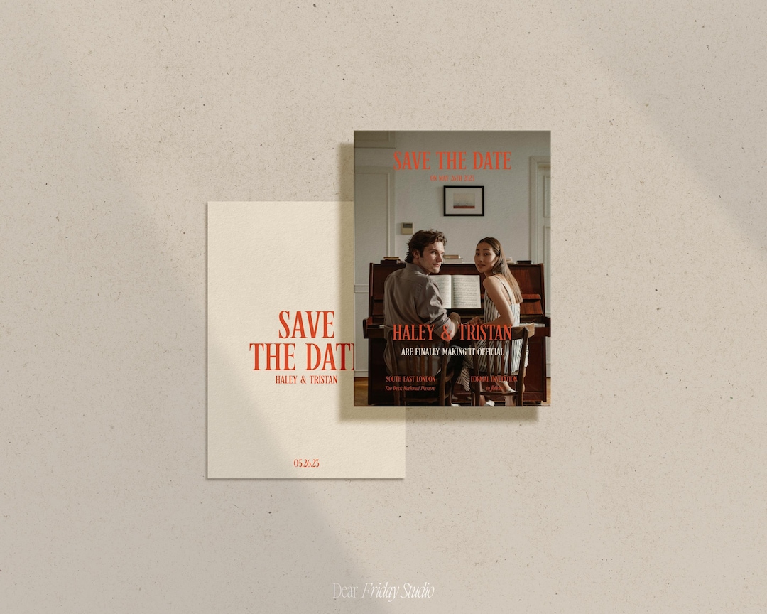 Retro Save the Date Wedding Template, Bold Colorful Fun Bright Modern ...