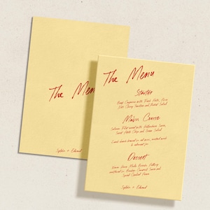 Modern Wedding Menu Template, Retro Bright Colorful Whimsical Vintage ...