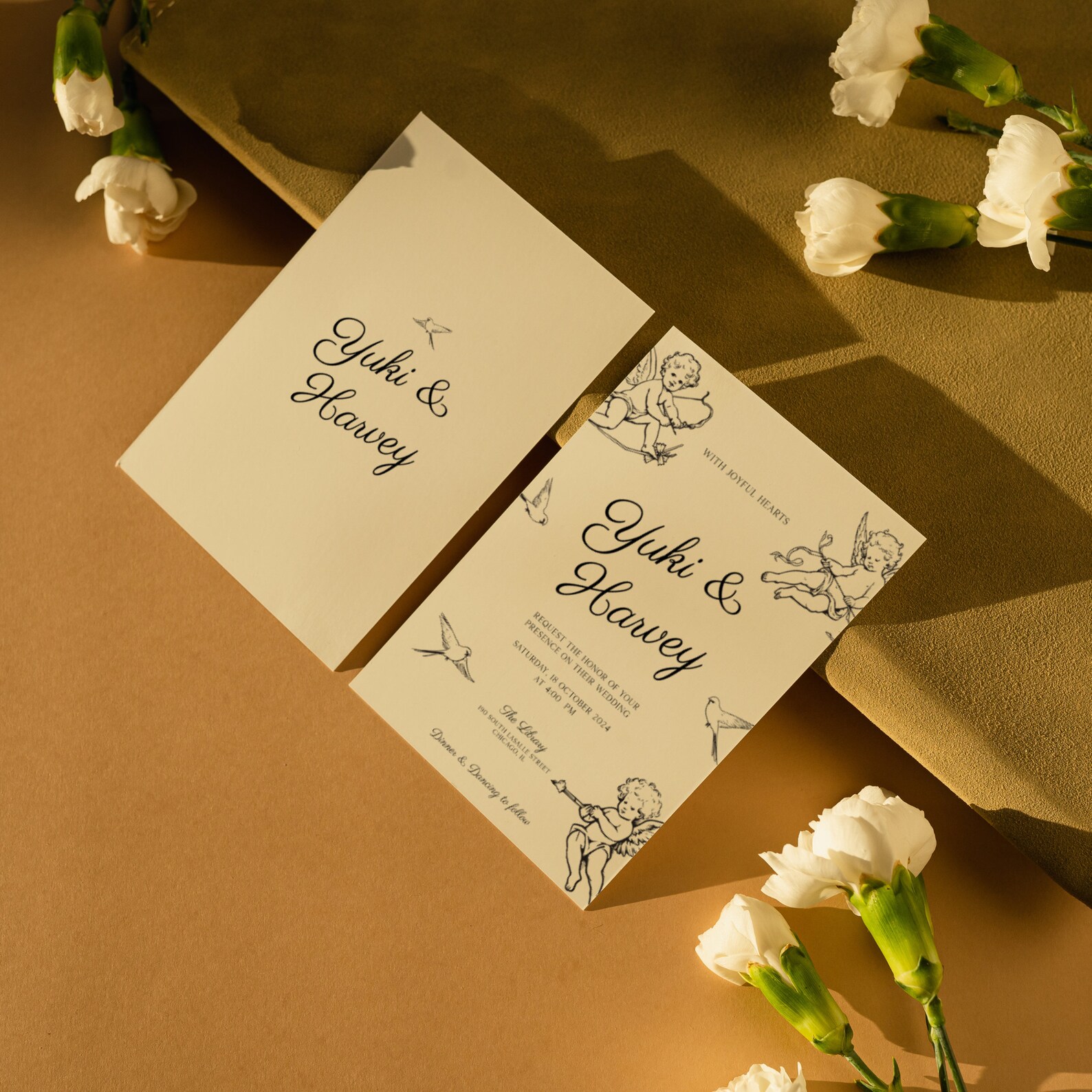 Modern Wedding Invitation Template, Editorial Wedding, Retro Whimsical ...