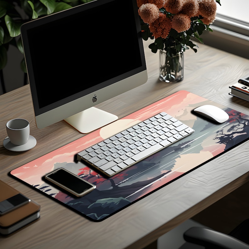 Japanese Desk Mat, Aesthetic Lo-fi Gaming Mouse Pad, XXL Multiple Sizes ...