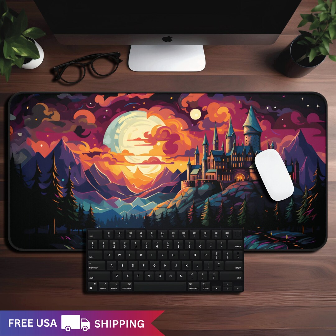 Wizard Castle Desk Mat, Beautiful Aesthetic Desk Mat Cover, Xl Multiple ...