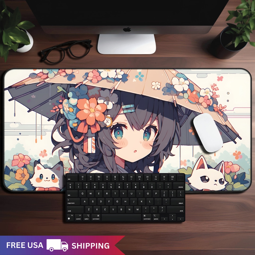 Cute Anime Desk Mat, Kawaii Gaming Mousepad Gift for Anime Lover ...
