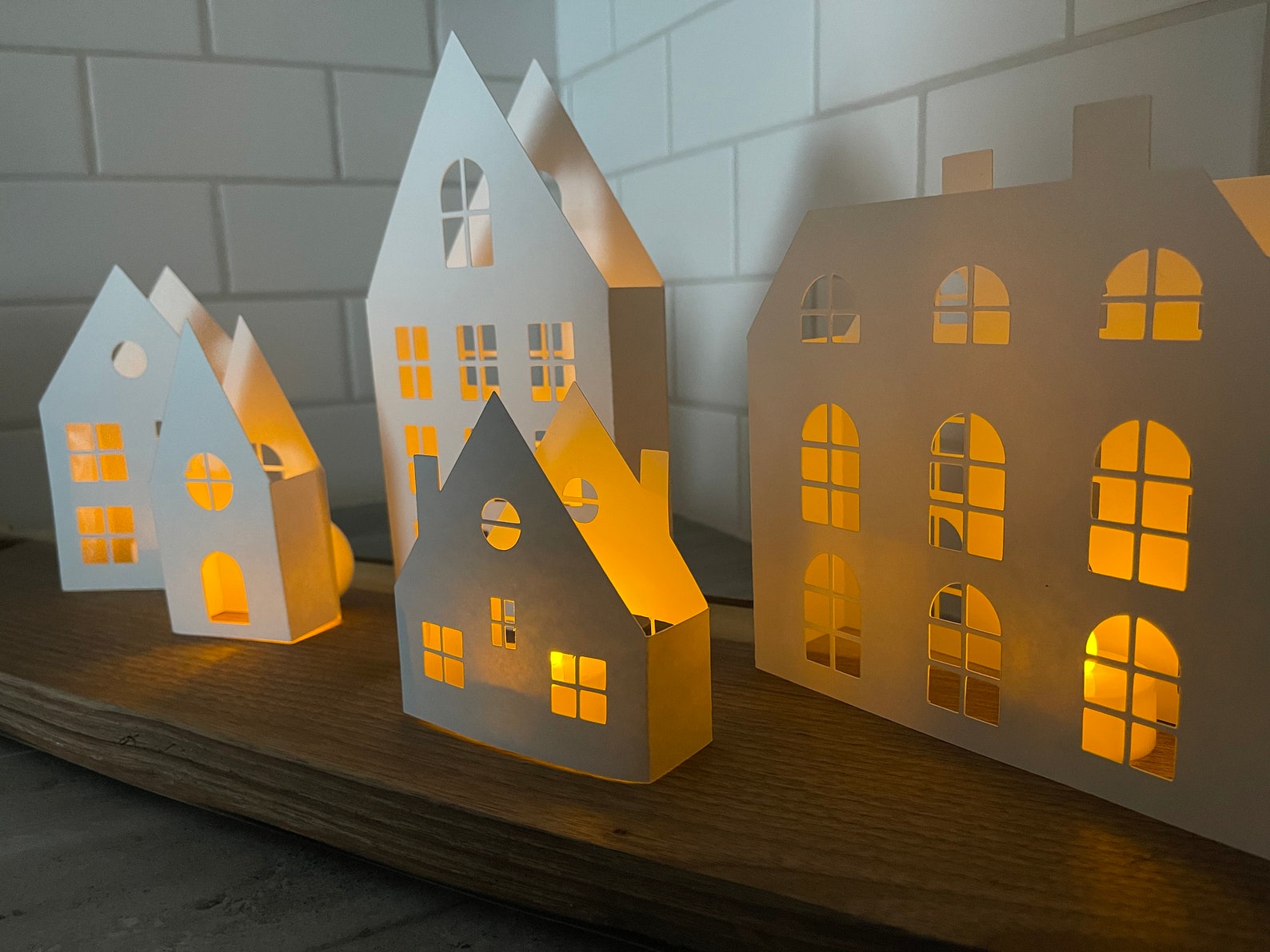 Christmas Village Luminary, SVG File for Cricut, Christmas Decor ...