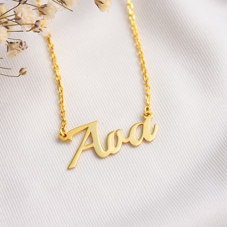 Engraved Custom Necklace for Women Handmade Name Necklace Letter ...