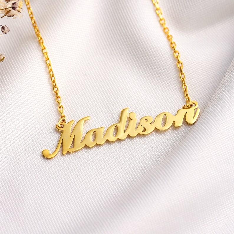 Engraved Custom Necklace for Women Handmade Name Necklace Letter ...
