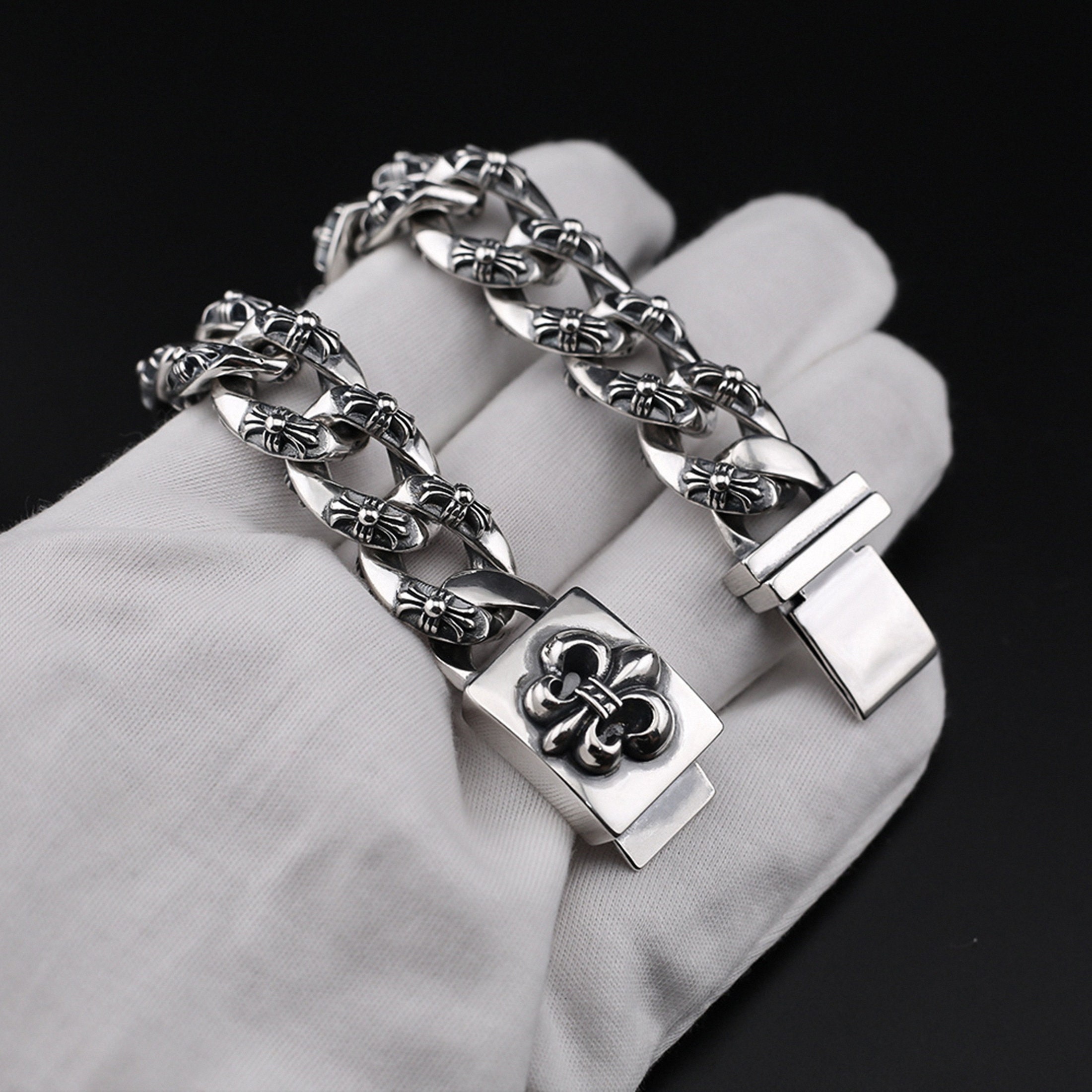 Chrome Hearts Style Braceletchrome Hearts Braceletchrome - Etsy