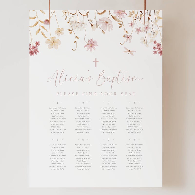 Floral Seating Template - Etsy