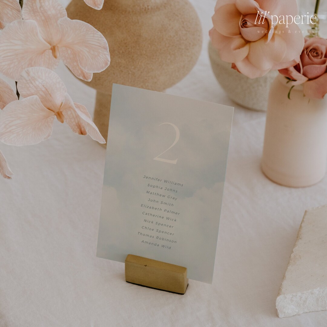Cloud Nine Bridal Shower Table Number Template Download, Minimal Clouds ...