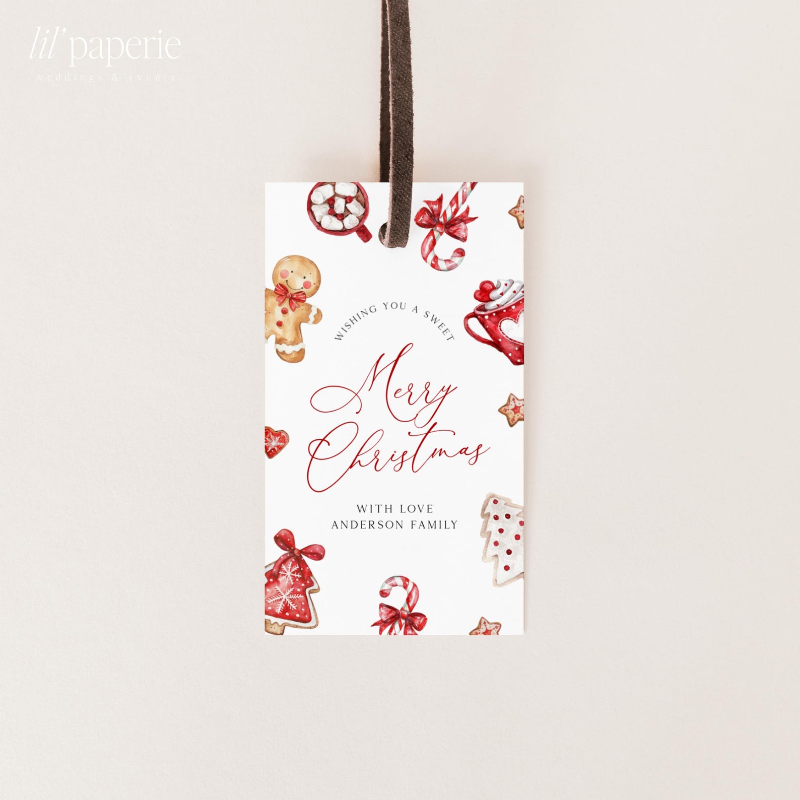 A Sweet Christmas Gift Tag Template, Printable Cookie Christmas Tag ...