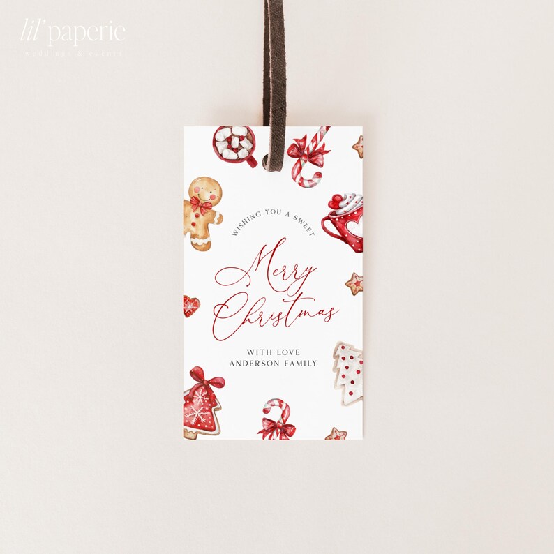 A Sweet Christmas Gift Tag Template, Printable Cookie Christmas Tag ...