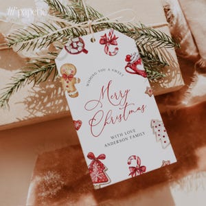 A Sweet Christmas Gift Tag Template, Printable Cookie Christmas Tag ...