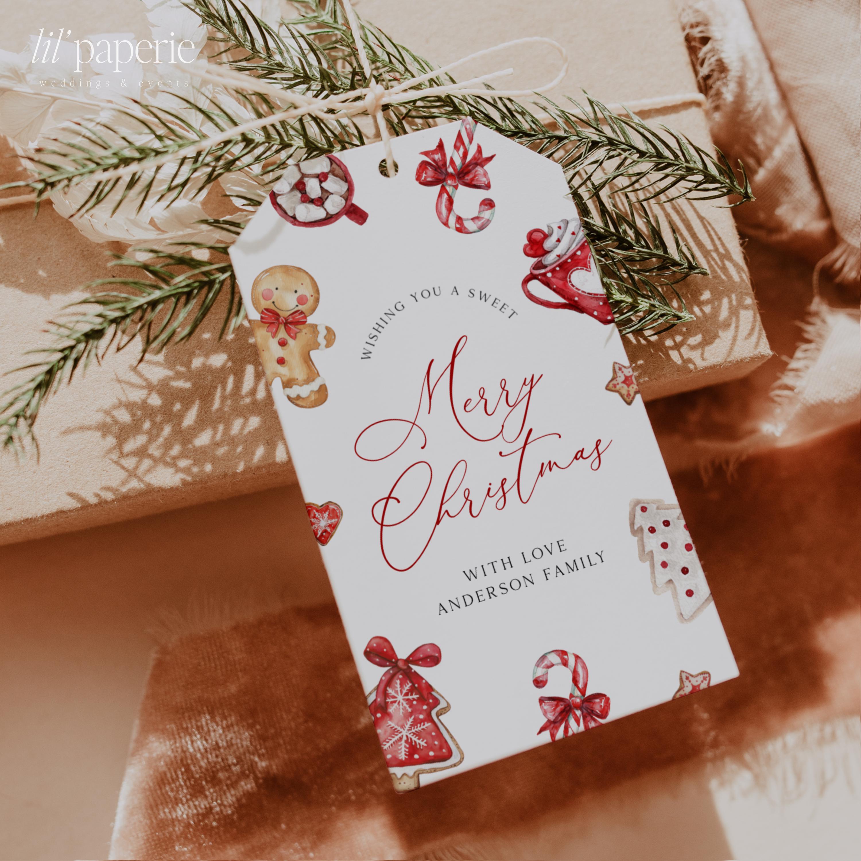 A Sweet Christmas Gift Tag Template, Printable Cookie Christmas Tag ...