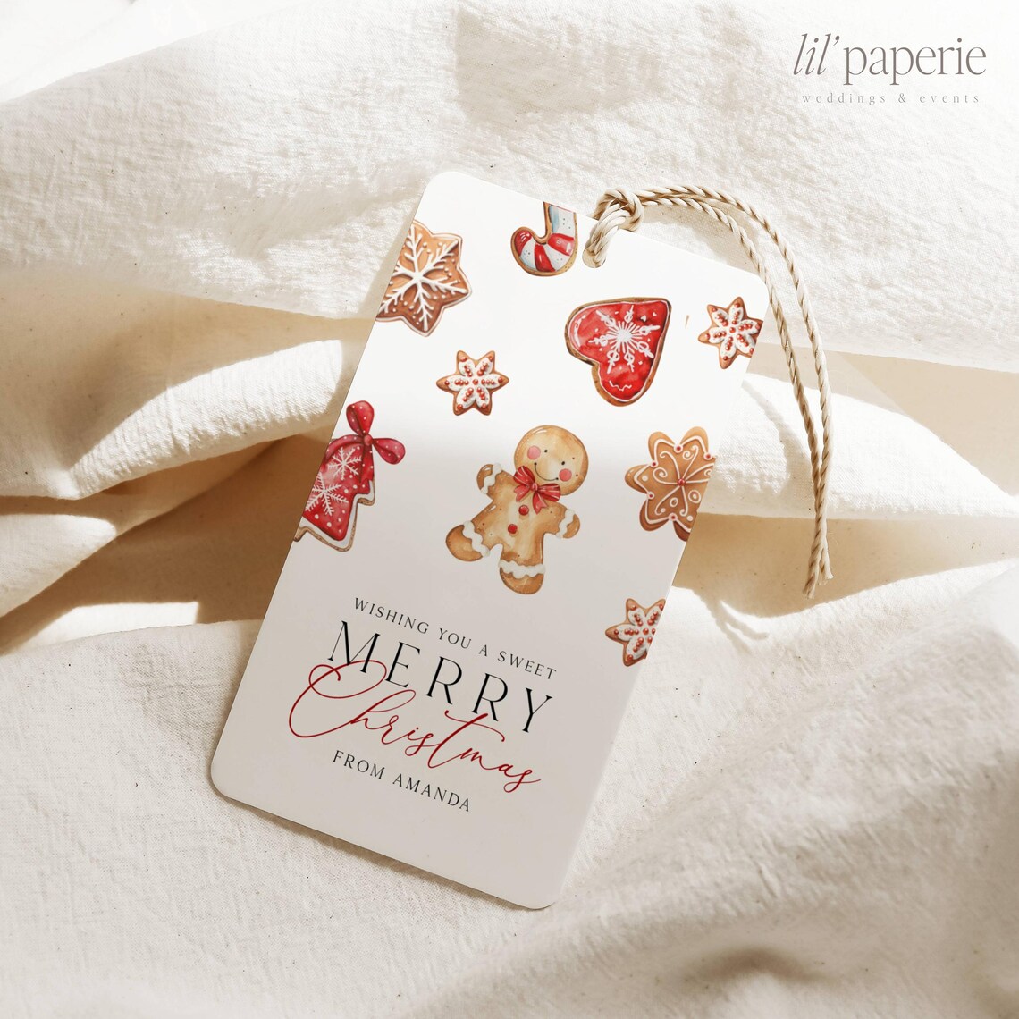 A Sweet Christmas Gift Tag Template, Printable Cookie Christmas Tag ...