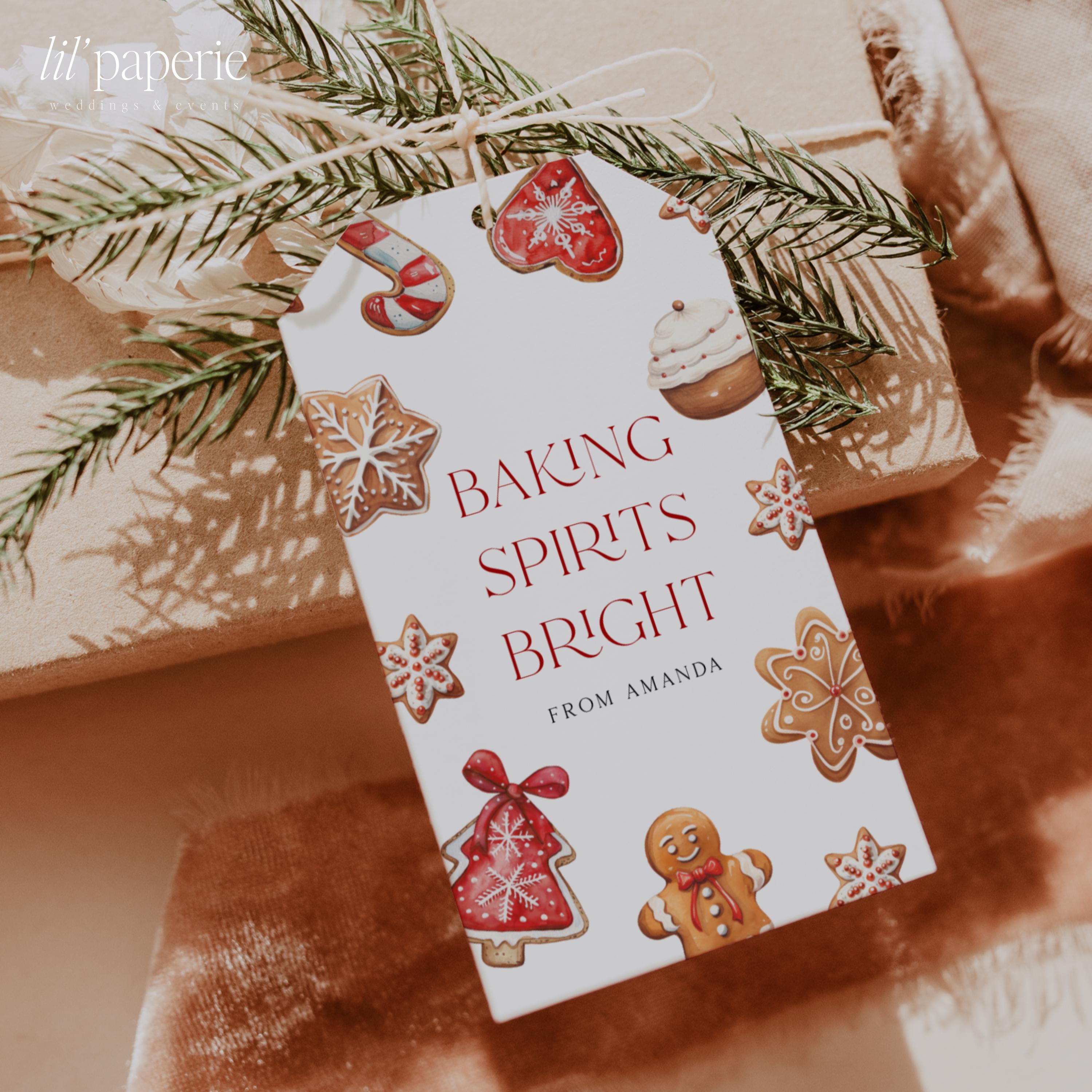 Baking Spirits Bright Tag Template, Printable Christmas Cookies Gift ...