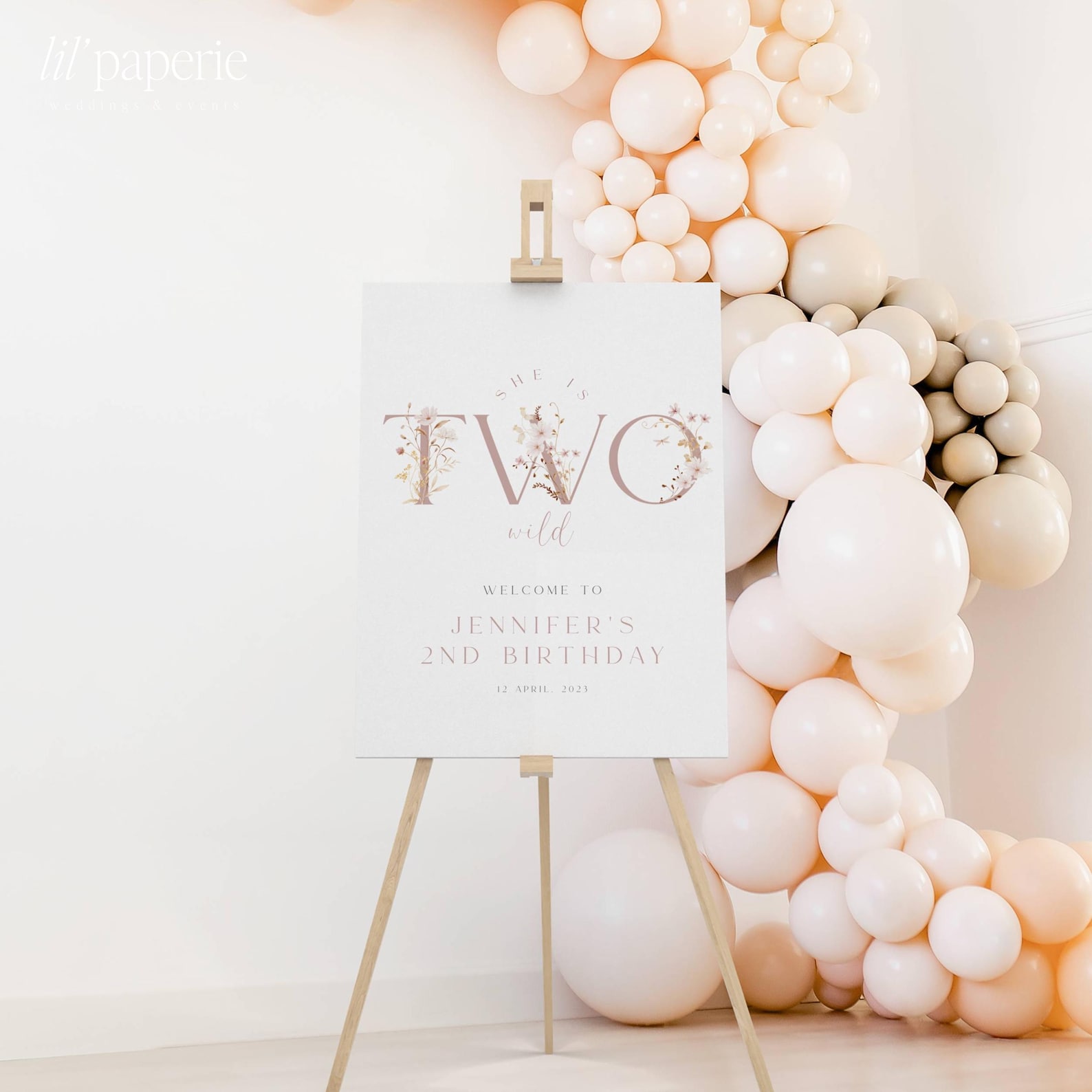 Two Wild Birthday Welcome Sign Template, 2nd Birthday Welcome Board ...
