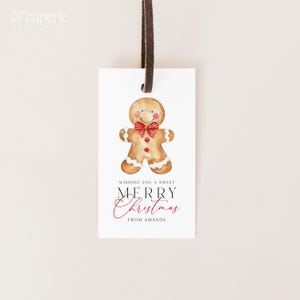 Christmas Gingerbread Man Tag, Printable Cookie Christmas Gift Tag ...
