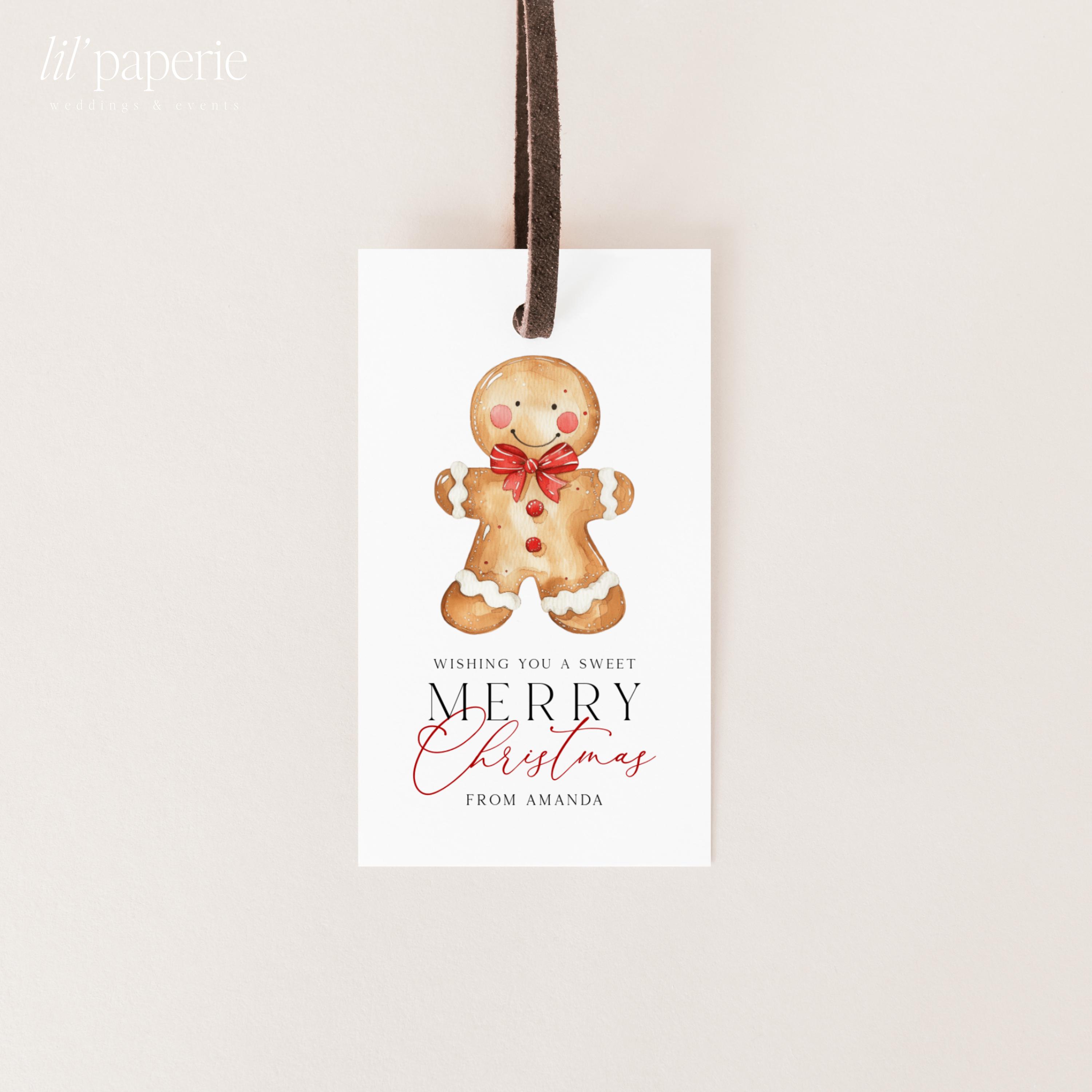 Christmas Gingerbread Man Tag, Printable Cookie Christmas Gift Tag ...