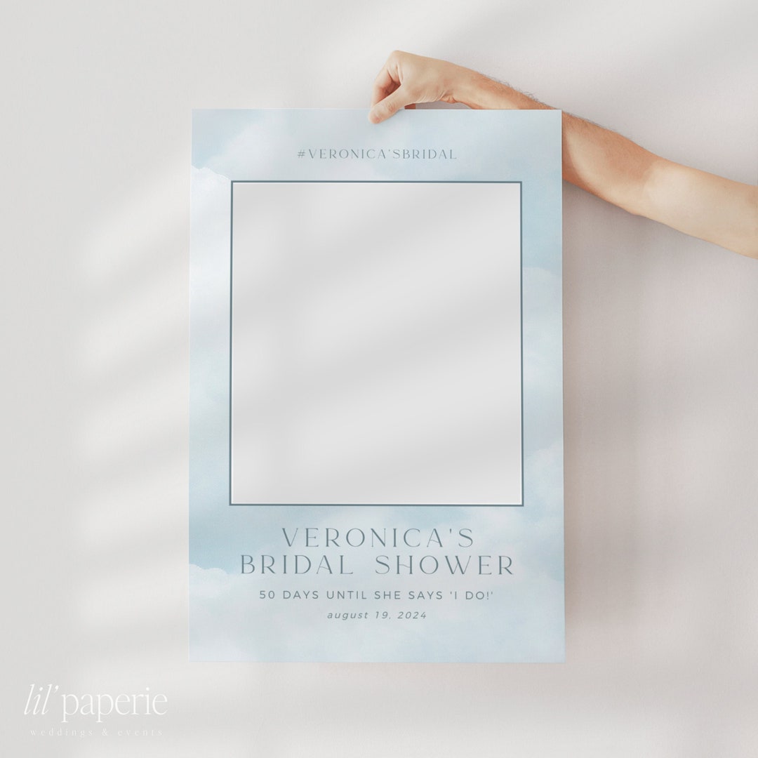 Cloud Nine Bridal Shower Photo Booth Frame, Minimal Cloud Nine Bridal ...