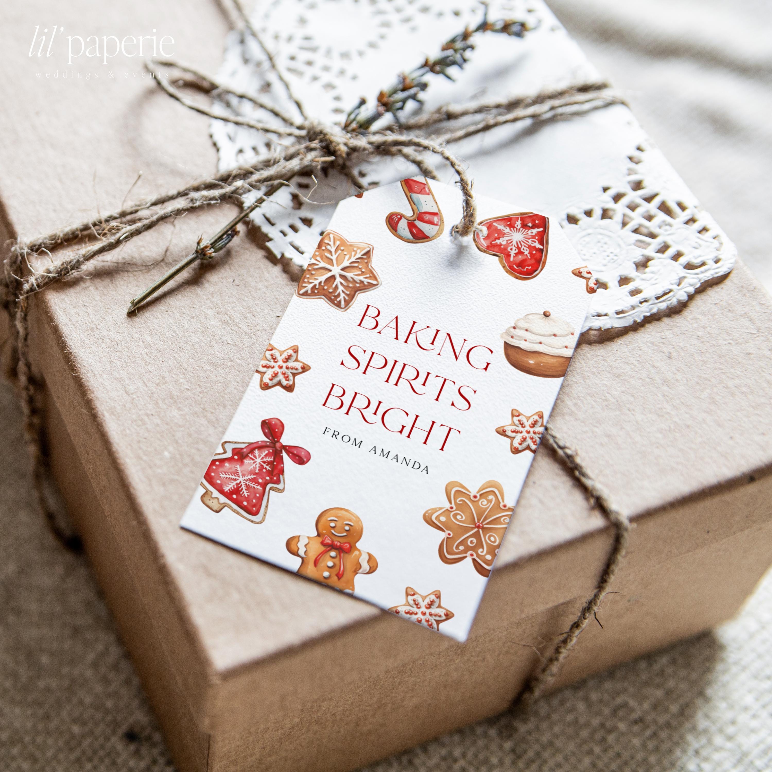 Baking Spirits Bright Tag Template, Printable Christmas Cookies Gift ...