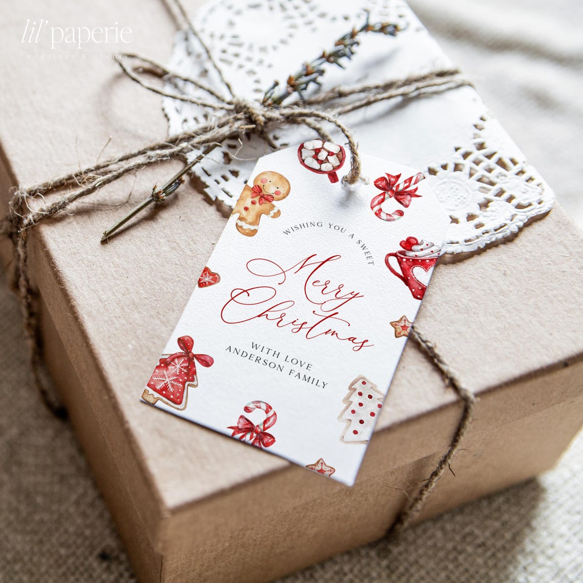 A Sweet Christmas Gift Tag Template, Printable Cookie Christmas Tag ...