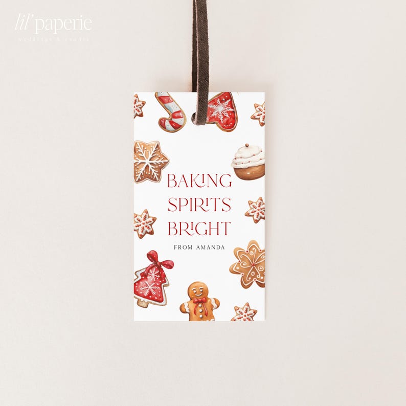 Baking Spirits Bright Tag Template, Printable Christmas Cookies Gift ...